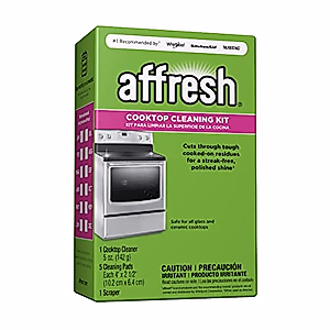 Affresh Cooktop Cleaning Kit, Safe for Glass & Ceramic Cooktops, Includes 5 oz cleaner, 5 pads, 1 scraper