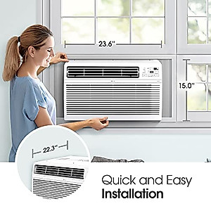 LG 14000 BTU Window Air Conditioners [2023 New] Remote Control WiFi Enabled App Ultra-Quite Washable Filter Cools 800Sq.Ft for Large Room AC Unit air conditioner Easy Install White LW1521ERSM1
