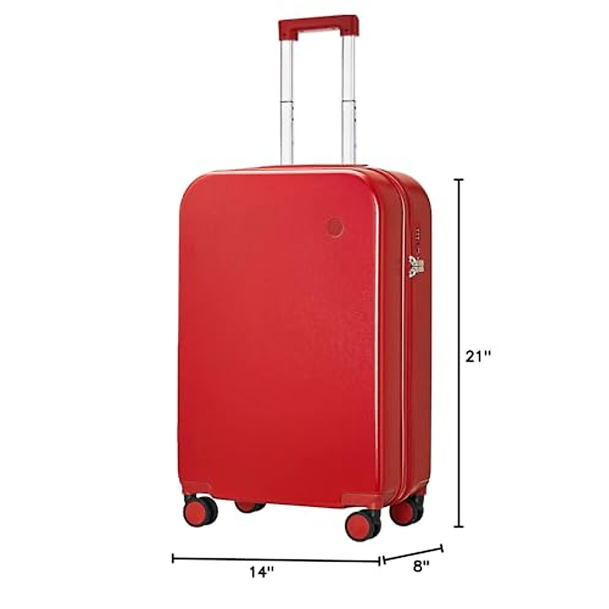 Carry on Luggage, Mixi Suitcase Spinner Wheels Luggage Hardshell Lightweight Rolling Suitcases PC with Cover & TSA Lock for Business Travel Red
