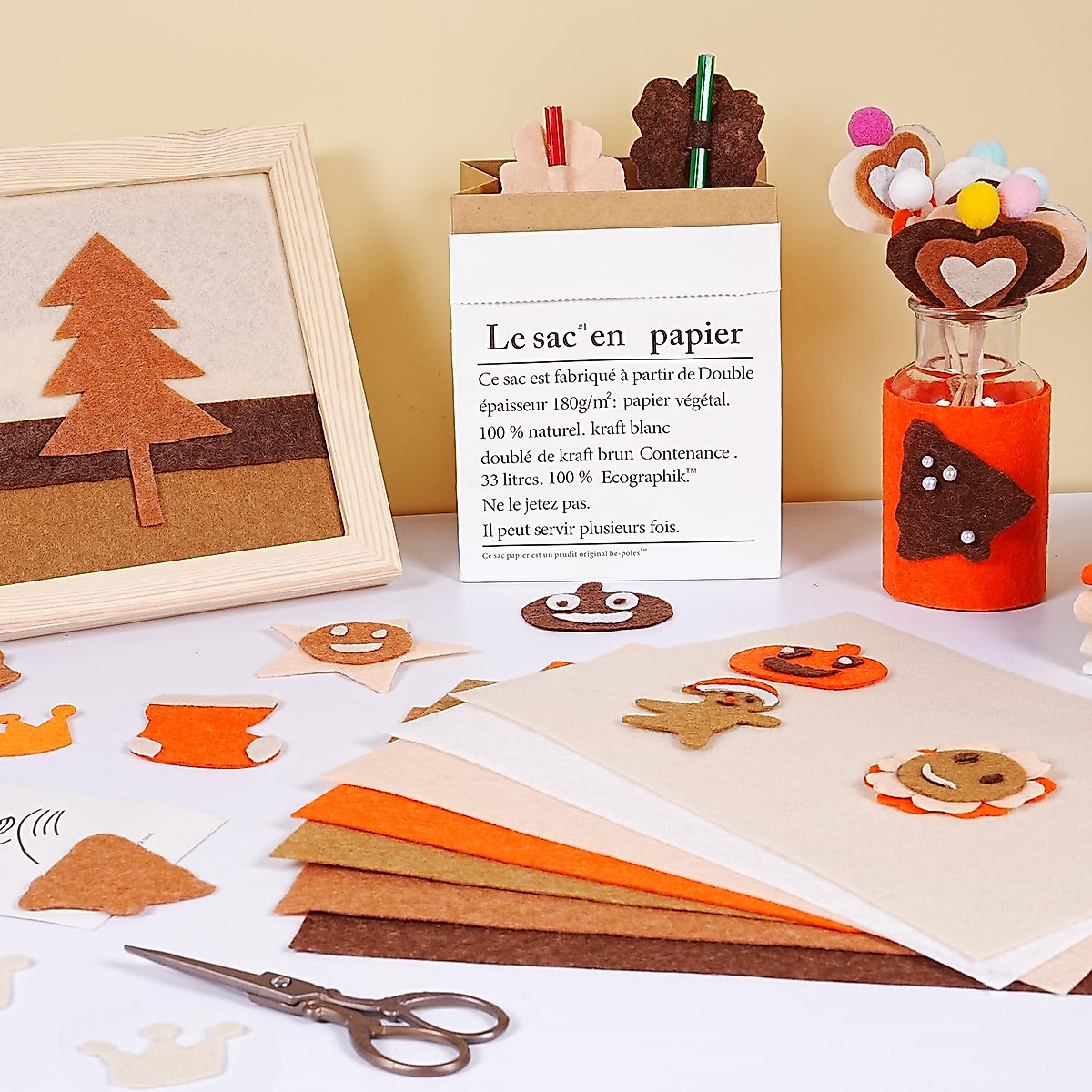 Felt Fabric Sheets 8 x 12 Inches, 21 PCS Brown Felt Sheets for Crafts, Assorted Colors Felt Sheets Bulk, Soft Felt Sheets Felt Paper for Sewing Needle Felting Patchwork Embroidery Party Decoration