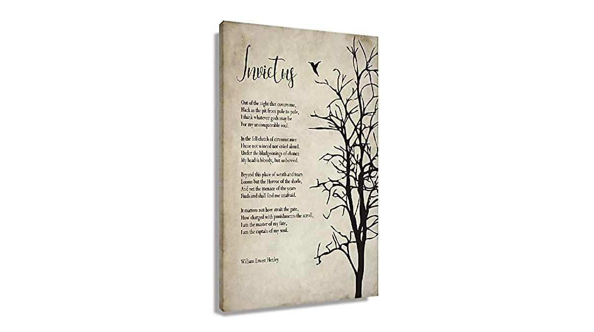 Invictus Poem Wall Art - Motivational Canvas Prints 12x18 Inch