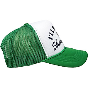 Funky Junque Bridal Snapback Trucker Hat - I'll Bring The Shenanigans - White/Kelly Green