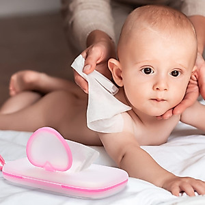 Box Portable Refillable Baby Wipes Dispenser Case Wipes Carrying Holder for Home Outdoor Travel