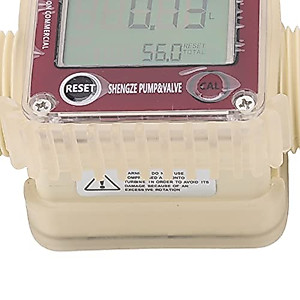 Digital Turbine Flow Meter, G1 Female Thread High Accuracy Modular Design Large LCD Display 4 Measure Units Electronic Fuel Meter for Gasoline for