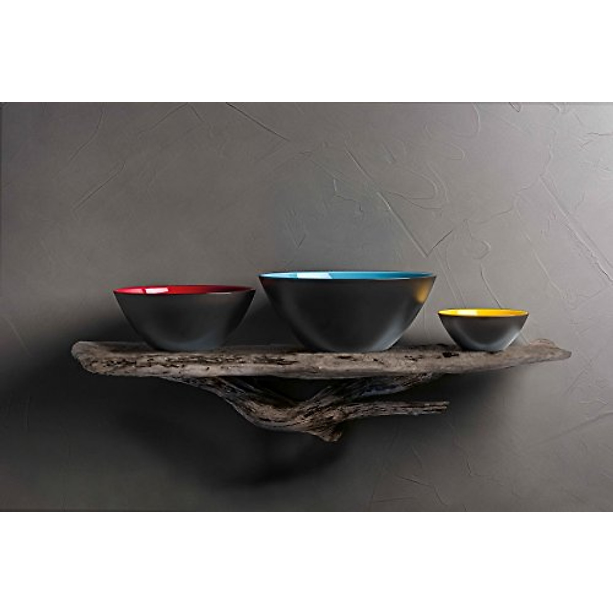 Guzzini My Fusion Large Bowl, BPA-Free Shatter-Resistant Acrylic, 9-3/4 inch Diameter, Ideal for Serving Main Dishes, Salads and Snacks, Grey, Yellow (Model: 281425141)