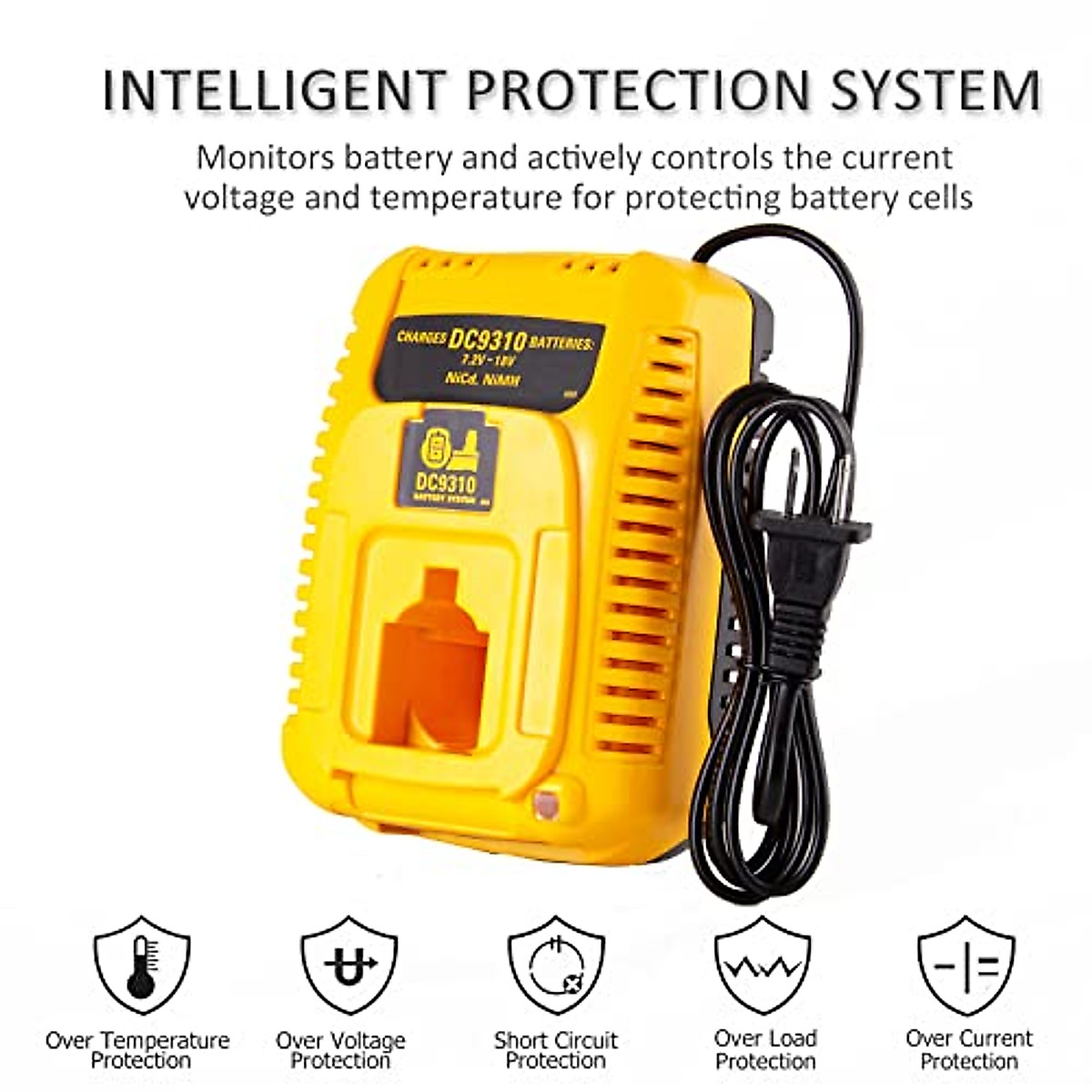 Lilocaja DC9310 18V XRP Battery Charger Replacement for Dewalt 18V Battery Charger DW9116 Compatible with Dewalt 7.2V-18V XRP NiCD/NiMH Battery DC9098 DC9096 DC9091 DW9072(Not for Any Li-ion Battery)