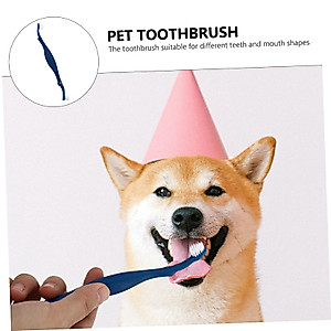 FOMIYES 3pcs Pet Double Toothbrush Pet Toothbrushes Pet Dog Supplies Pet Dog Oral Brush Finger Dog Toothbrush Pet Teeth Brush Toothbrush for Pet Dog Toothbrushes Pet Tooth Clean Brush