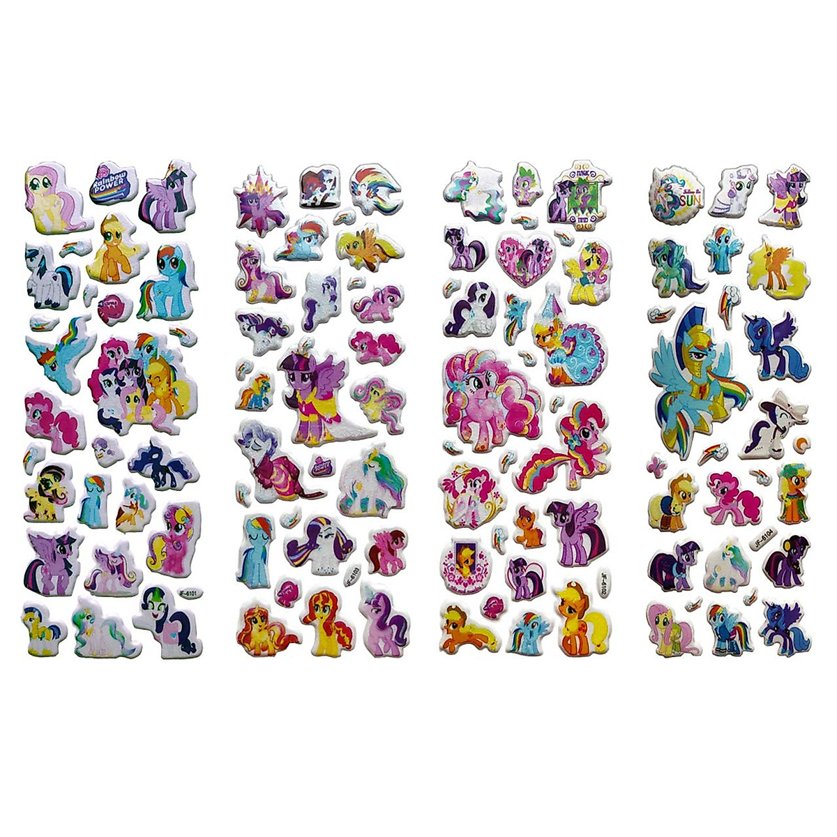 My little Pony Stickers︙200 Puffy Stickers︙8 Sheets Party Favors︙Kids’ Favorite 3D Cute Stickers and Teacher Stickers︙ including Rainbow Dash, Twilight Sparkle, Pinkie Pie, Rarity, Fluttershy and More