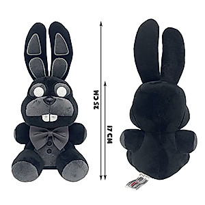 XSmart Mall | Shadow Bonnie/Ghost Rabbit | Special Version |Black | Fan Made | Plush Toy, Gifts for Kid, Girls, Boys | 7"