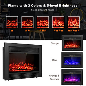 Tangkula 70 Inches Mantel Fireplace, 750W/1500W Electric Fireplace w/Mantel & Built-in Bookshelves, 28.5-Inch Electric Fireplace w/Remote, 1-8H Timer, Adjustable Flame Brightness & Color (White)