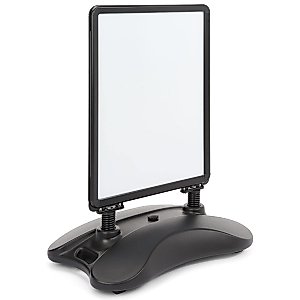 Displays2go Outdoor Sidewalk Snap Open Sign Frame, Wheeled Base, 22x28-Inches, Double-Sided, Black (PS1528BLK)