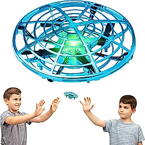 Atlasonix UFO Mini Hand Drone for Kids - Drone Home Game, Hand Controlled Drone, Motion Sensor Flying Toy For Indoor Play - Kids Drone For Boys & Girls - Blue