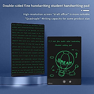 Amoretti Sonnet Mini LCD Writing Tablet, 9.5in Double Display Erasable Reusable Electronic Drawing Pads, Electronic scratchpad for Kids and Adults（Black…