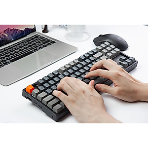 Keychron K8 87 Keys Wireless Mechanical Keyboard, 80% Layout Bluetooth TKL Tenkeyless RGB Backlight with Gateron G Pro Brown Switch Aluminum Frame USB-C Wired Gaming Keyboard for Mac Windows