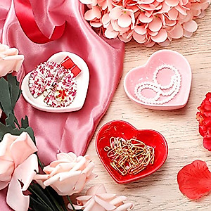 9 Pieces Heart Shaped Bowls Valentine's Day Multipurpose Ceramic Heart Sauce Dish Seasoning Heart Shaped Serving Bowls Sushi Dipping Kawaii Bowl Trinket Dish for Home Kitchen, Multiple Colour