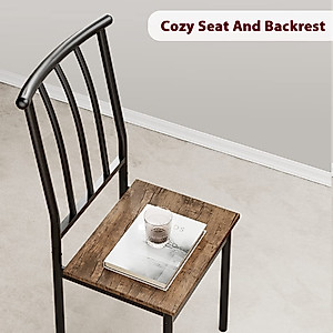 GAOMON Dining Table Set for 4, Kitchen Table and Chairs for 4 with Wine Rack, Dining Room Table Set with 4 Chairs, Rectangular Kitchen Table Set for Small Space, Apartment, Rustic Brown