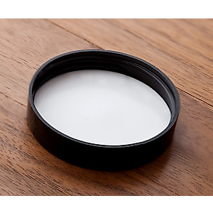 16 oz / 480 ml Large Clear Thick Glass Straight Sided Jar with Black Foam Lined Lid (2 pack)