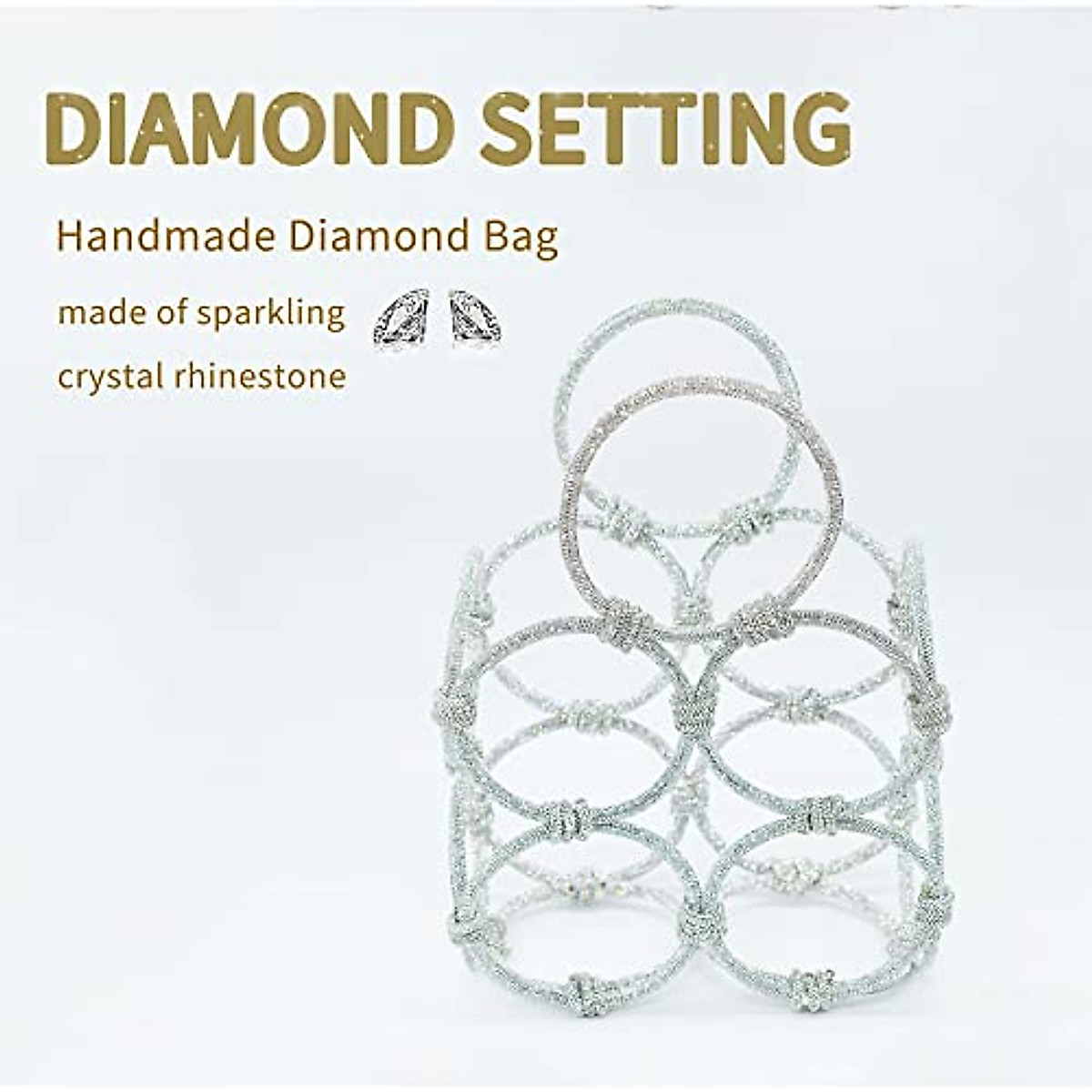 Rhinestone Purse Crystal Clutch Purses for Women Bling Evening Handbags Glitter Sparkly Hobo Bag Pink