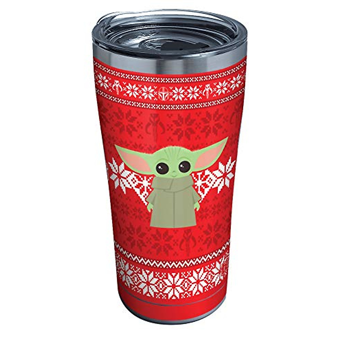 Tervis Star Wars The Mandalorian Christmas Holiday Sweater Triple Walled Insulated Tumbler, 2 Piece Set, Stainless Steel