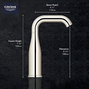 GROHE 2348500A Essence, Single Hole Single-Handle M-Size Bathroom Faucet 1.2 GPM, Chrome