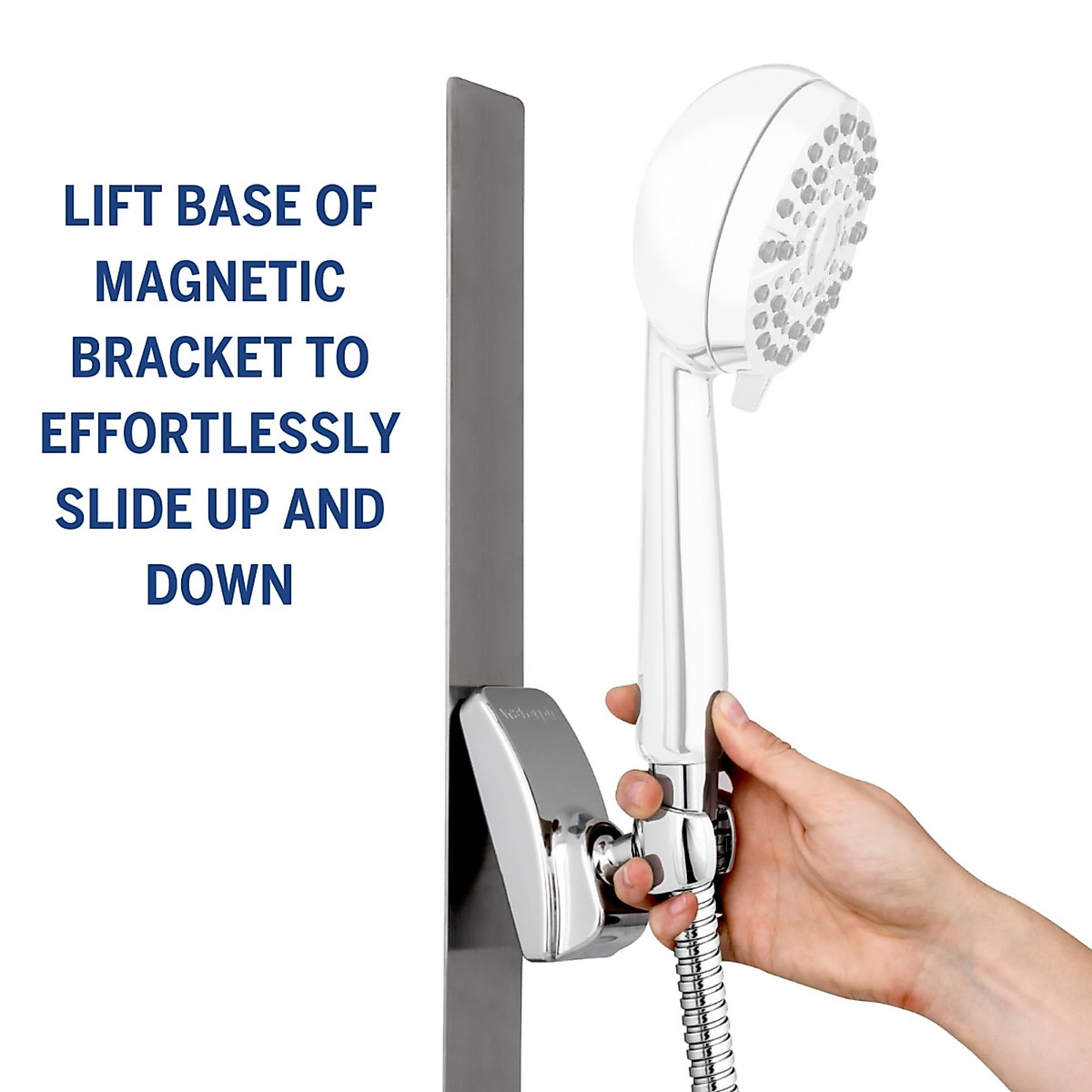 Waterpik Magnetic Slide Strip Accessory Kit, Chrome - For Handheld Shower Heads (not included) - Height Adjustable