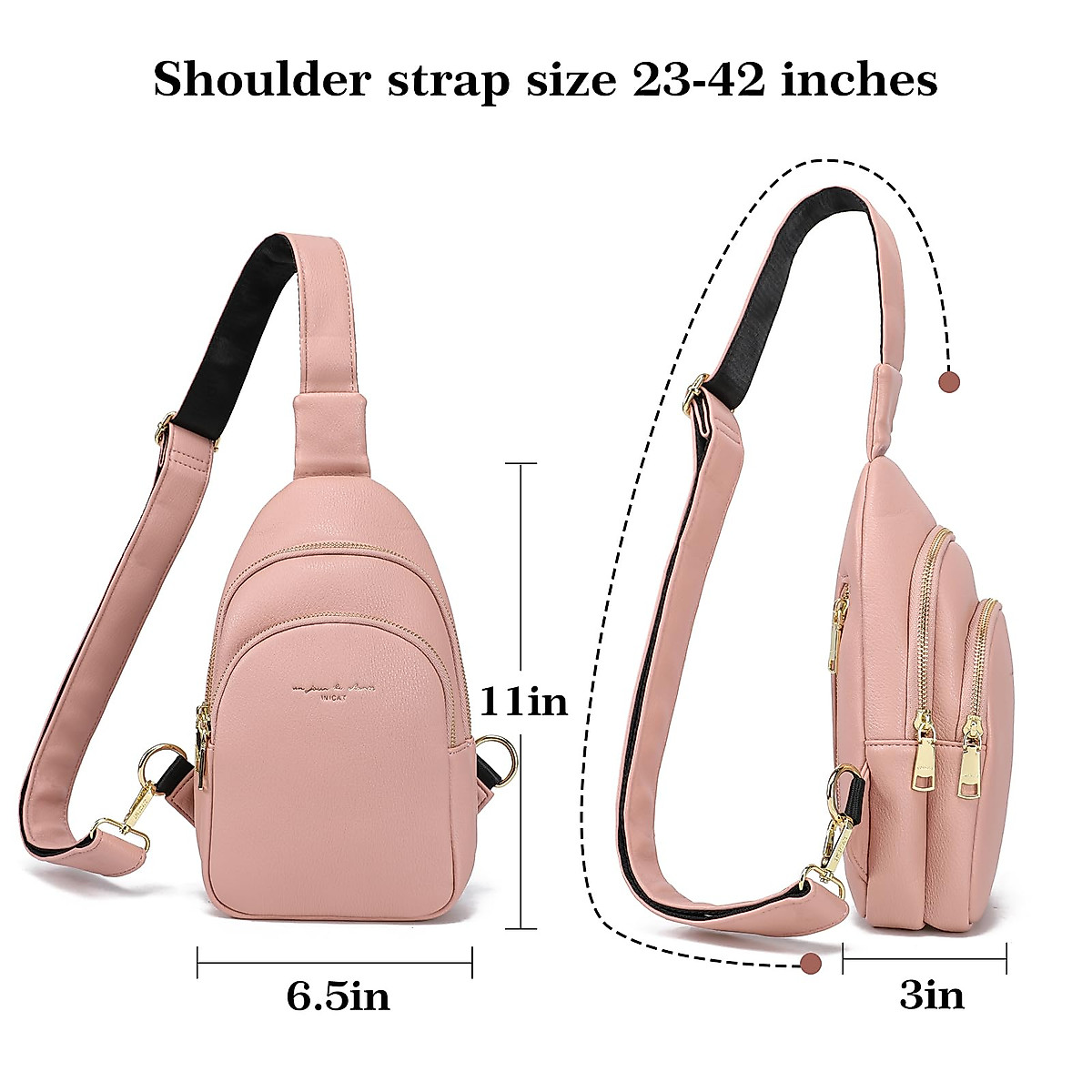 Haytijoe Antitheft Crossbody Bag for Women Travel Sling Bag Shouler Bag Fanny Packs Sling Purse(Pink)