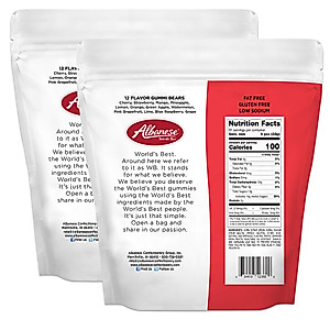 Albanese World's Best Family Share Pack, 12 Flavor Gummi Bears, 36 Oz Bags of Candy(Pack of 2)