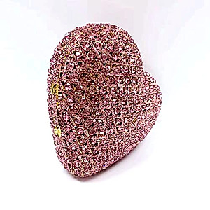 DEBIMY Cute Heart Shape Crystal Clutch Purse Mini Handbag Rhinestone Evening Bag Wedding Party Evening Clutch Bag Black