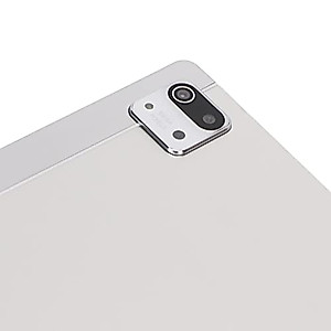 DAUZ Silver Tablet, 10.1 Inch Tablet MT6592 8 Core CPU 2.4 5G WiFi 6GB RAM 128GB ROM (US Plug)