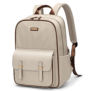 GOLF SUPAGS Travel Laptop Backpack for Women College Backpack Purse Casual Daypacks Fits 15 Inch Notebook (Apricot)