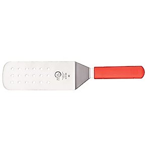 Mercer Culinary Millennia Perforated Turner, 8 Inch x 3 Inch, Red