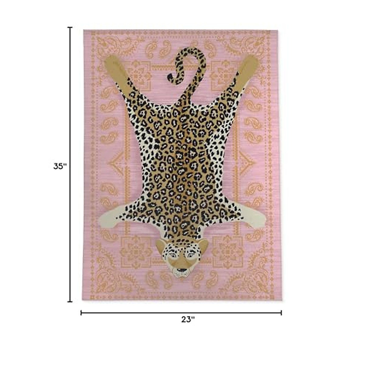 Vintage Boho Style Cheetah Print Area Rug 2x3 Red Leopard Wool Rug for Living Dining Room Bedroom Washable Anti Slip Stain Shedding Foldable Low Pile Soft Carpet