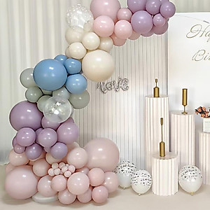 Dusty Pink Balloons, Scmdoti Pale Pink Balloons Different Sizes 18 12 10 5 Inches, Pink Balloon Garland Arch for Birthday Baby Shower Wedding Anniversary Graduation Party Decorations(Dusty Pink)
