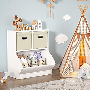 HEAYEEG Black Collapsible Cube Storage Bins with Lids, Fabric Cube Storage Organizer With Handles Closet Organizers,For Clothes Storage, Nursery,Home Bedroom Basket,3 Pack,(Black)