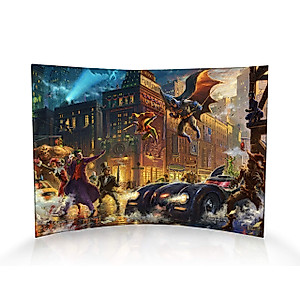 Trend Setters DC Comics – Batman – The Dark Knight Saves Gotham City – Thomas Kinkade Studios – Curved Acrylic Print – Free Standing Light Catching Photo Décor – For Gifting and Collecting Ltd.