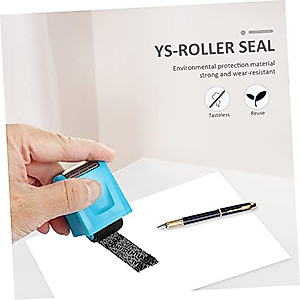 NUOBESTY 4 Pcs Seal Postage Stamps Forever id Stamp Roller Confidential Ink Stamps Identity Roller Identity Prevention Postal Stamp Privacy Hand- held Rollers Protection Plastic Material