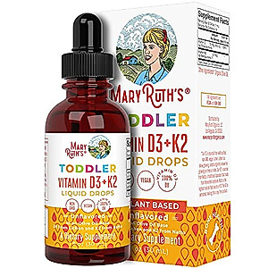 USDA Organic Cocomelon Toddler Vitamin C Liquid Drops & Vitamin D3 + K2 Spray for Toddlers Bundle by MaryRuth's | Immune Support for Kids | Calcium Absorption | Strong Bones | Vegan | Non-GMO