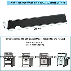 17 inch Porcelain Enameled Flavorizer Bars for Weber Genesis II E-310, II S-310, II E-330, II E-335, II S-335, II LX S/E-340 Gas Grill, Heat Plate for Genesis II/LX 300 Series Grill Parts, 66032/66795