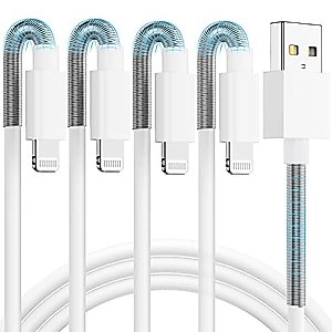4Pack 6ft iPhone Charger Cable, [Apple MFi Certified] Long Apple Lightning to USB Cable 6 Feet, Fast iPhone Charging Cord 6 Foot for Apple iPhone 13 Pro Max/12 mini/11/XS MAX/XR/8/7/6s/6/5S/SE iPad