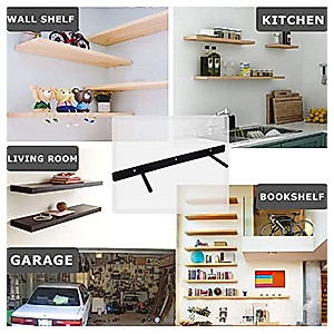 COUNTOOZQ Floating Shelves Rustic Wood Wall Shelf Wall Shelf Wood Floating Rack Hidden Decoration Storage Holder Shelf Rack Handmade Multifunction Decorative for Kitchen/Bedroom Frame,50cm
