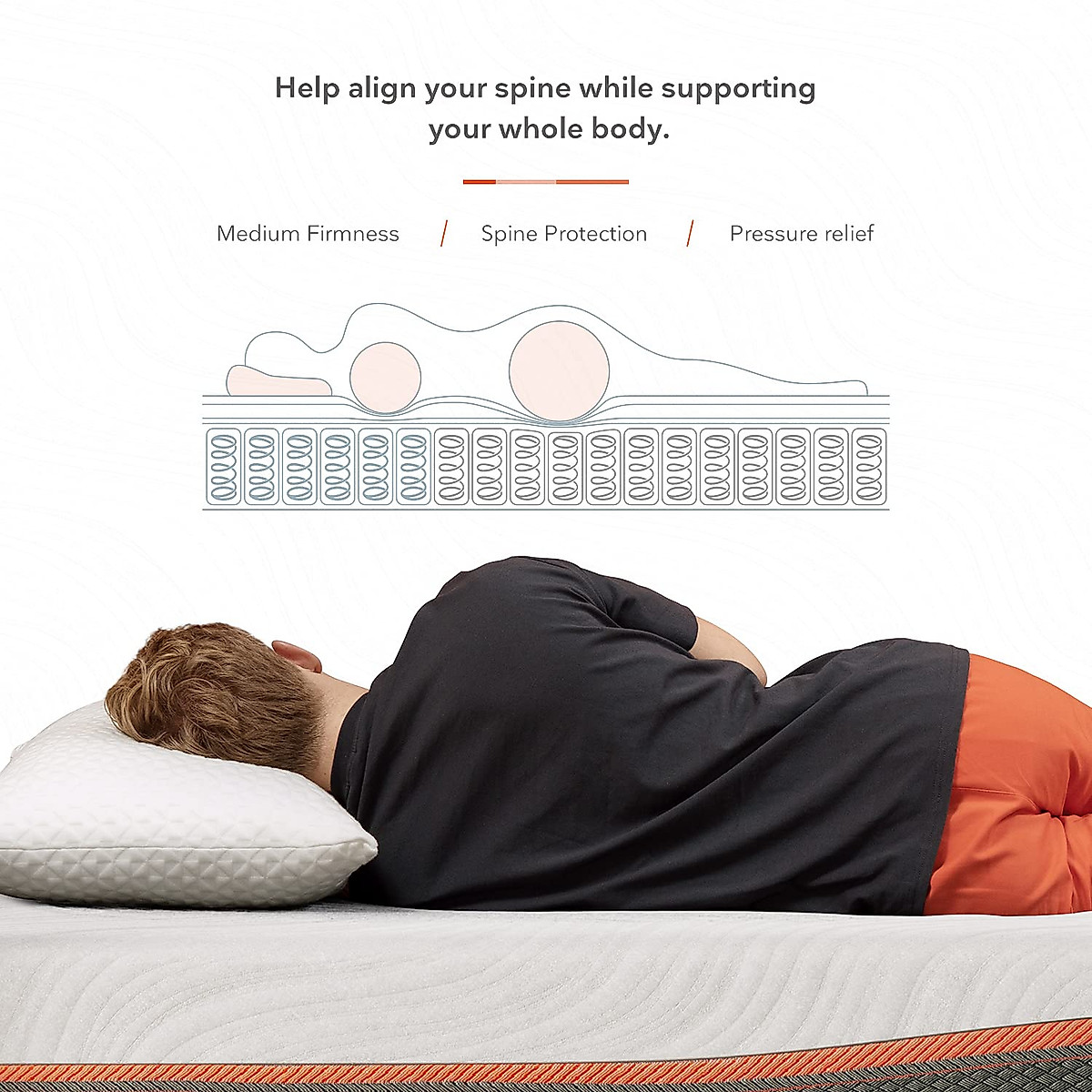 Twin Mattress, Sweetnight 8” Hybrid Mattress with Gel Memory Foam & Pocket Innerspring, Bed Mattress with Moisture Wicking Adaptive Cover, Medium Firm, Twin Size