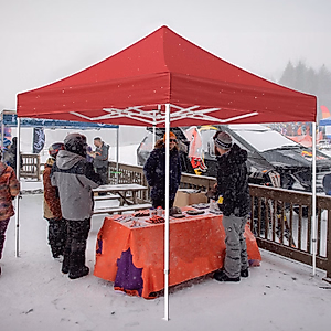 ShiningShow 13x13 Canopy Replacement Top for Pop Up Canopy Tent, UV Protection, Waterproof and Windproof Tent Roof for Outdoor Garden Patio Sun Shade, Red