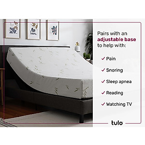 Tulo 12" Medium-Plush Memory Foam Bamboo Pressure Relief Mattress in a Box | Full Size
