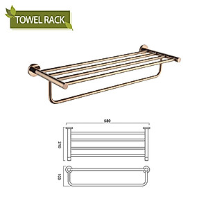 Rose Gold Bathroom Accessories 304 Stainless Steel Towel Rack Toilet Roll Paper Tissue Holder Double Cup Towel Bar Hooks,Towel Rack