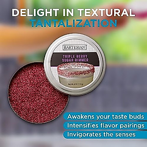 Bartesian Triple Berry Sugar Cocktail Glass Rimmer - Cocktails Glasses Sweet Rimming Garnish for Bar Drink Lemon Drop, Margaritas, Gimlets, Cosmopolitan - Home Bartending Mixology Supplies