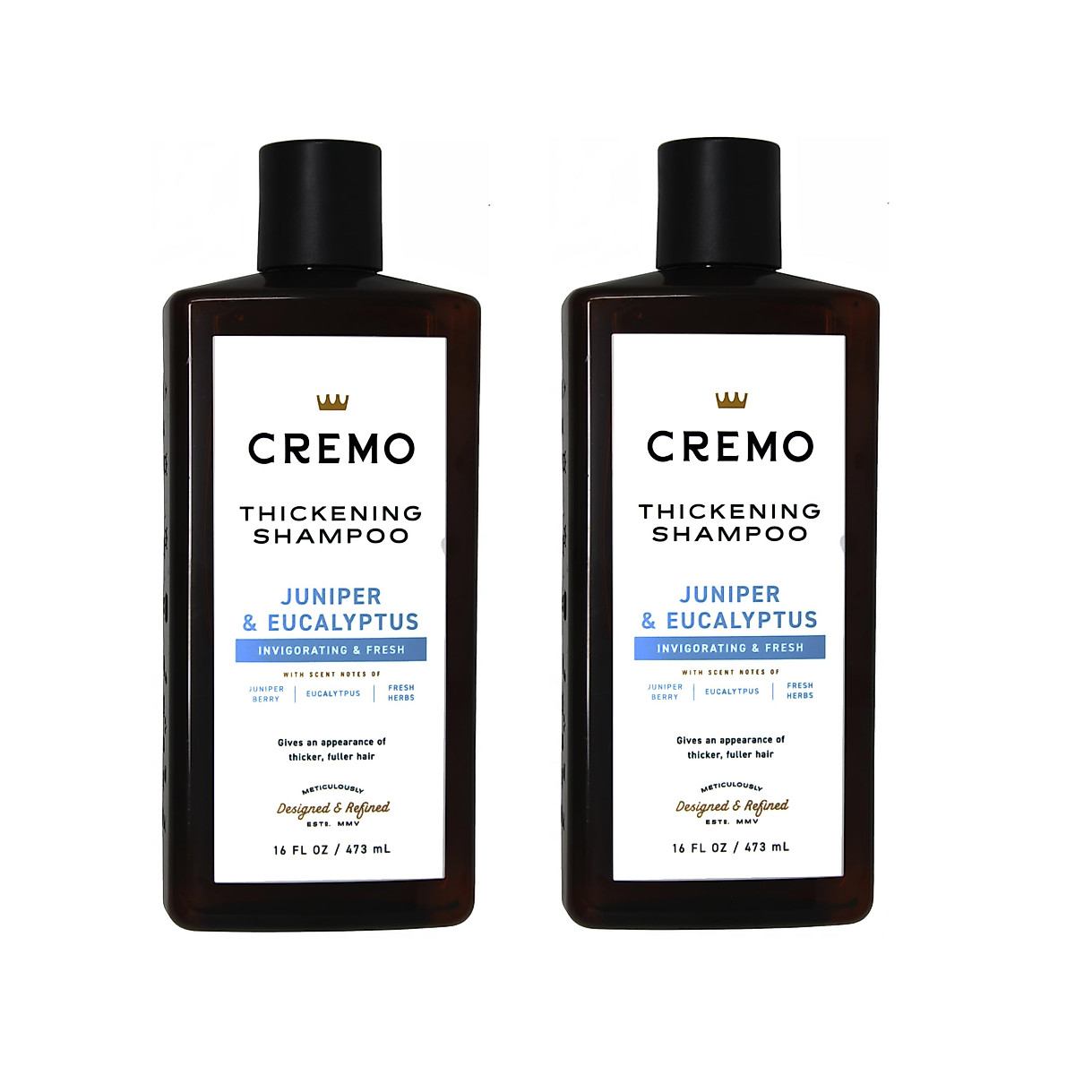 Cremo Barber Grade Juniper & Eucalyptus Thickening Formula for Fine or Thinning Hair, eucalyptus, juniper, eucalyptus, 16 Fl Oz (2-Pack)