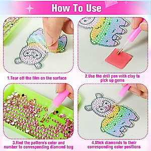 MTLEE 10 Sets Arts and Crafts for Kids Ages 8-12 5D Diamond Painting Keychain Kits Gem Art Kits for Girls Crafts Gem Painting Kits Diamond Art Gift Idea for Age 4, 5, 6, 7, 8, 9, 10-12 (Magical)