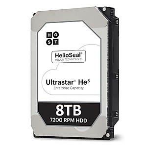 HGST Ultrastar He8 HUH728080ALE604 8TB 7200 RPM SATA 6Gb/s 3.5in 128MB 512e HDD (0F23668) (Renewed)