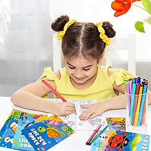 ANGOLIO 24Pcs Ocean Animals Coloring Books Bulk for Kids Mini DIY Art Drawing Book Set for Shark Seahorse Jellyfish Under The Sea Animal Theme Kindergarten School Classroom Rewards Goodie Bag Filler