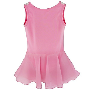 iEFiEL Girls Sequin Dress Chiffon Tutu Ballet Leotard Dressing up Pink 3